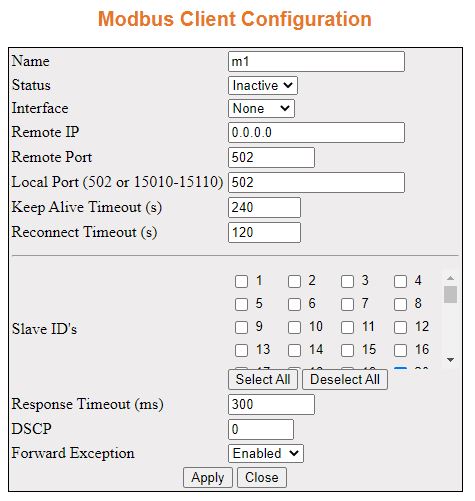 Serial Profile Configuration